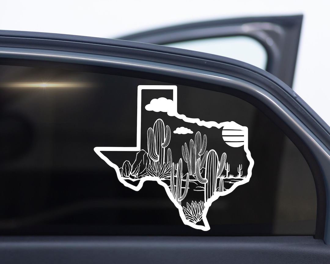 Texas Car Decal, Texas Car Window Sticker, Texas State Decal. Texas Car ...
