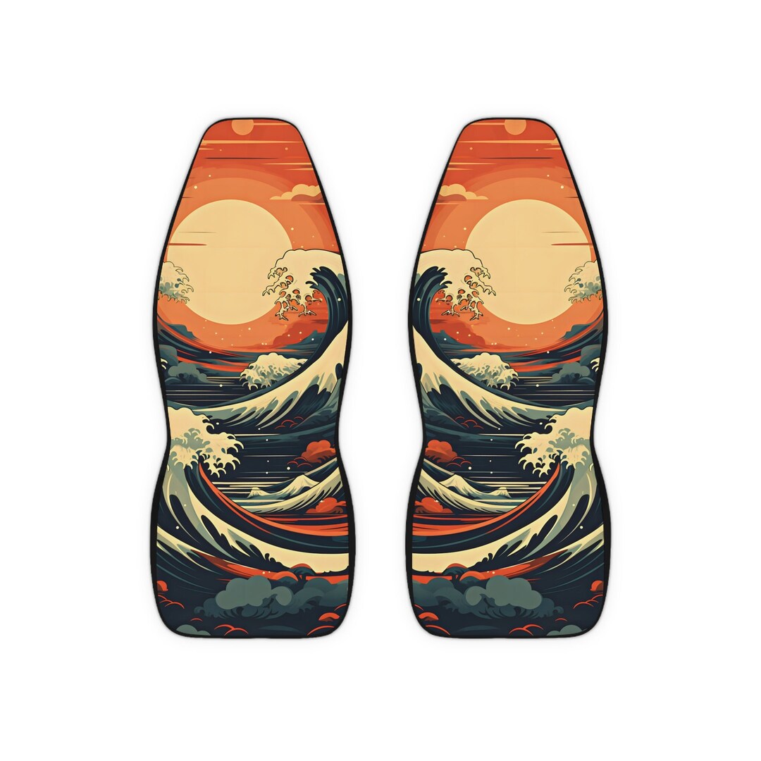 Japanese Great Wave Car Seat Cover, Ocean Car Seat Covers, Japanese Car ...