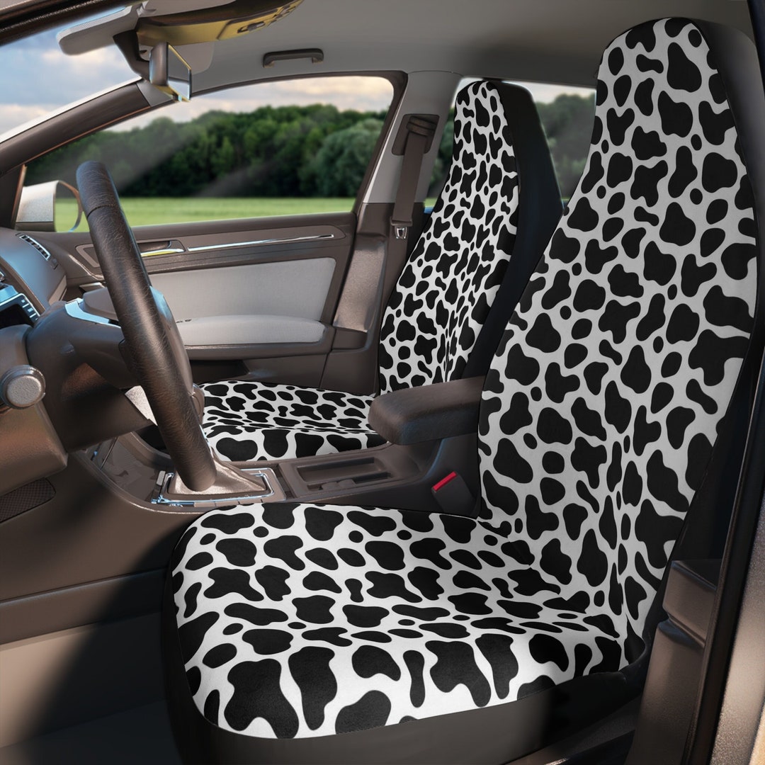 Cow Print Car Seat Covers for Vehicle, Animal Print Car Seat Covers ...