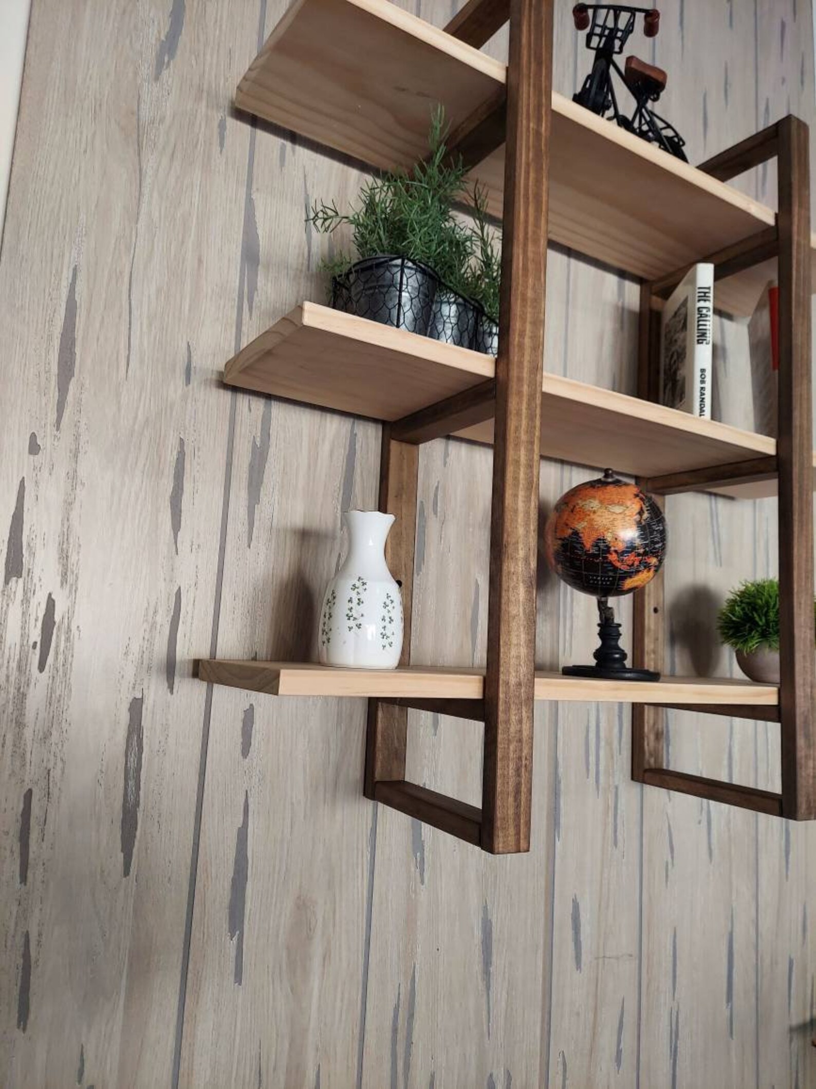 Floating Shelf Modern Two Tone Colored Shelf Solid Wood - Etsy