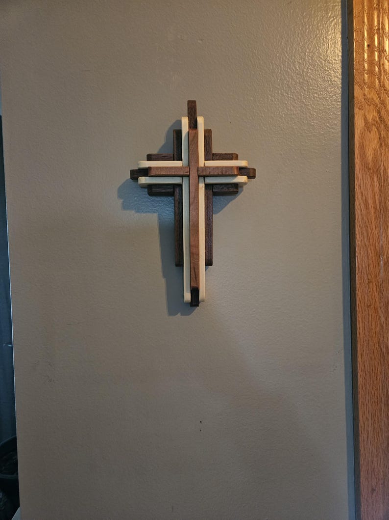 Wooden Cross, 9 Inch Walnut, Maple and Cherry Hard Wood. - Etsy