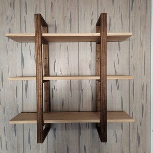 Floating Shelf, Modern, Two Tone Colored Shelf, Solid Wood, Stackable ...