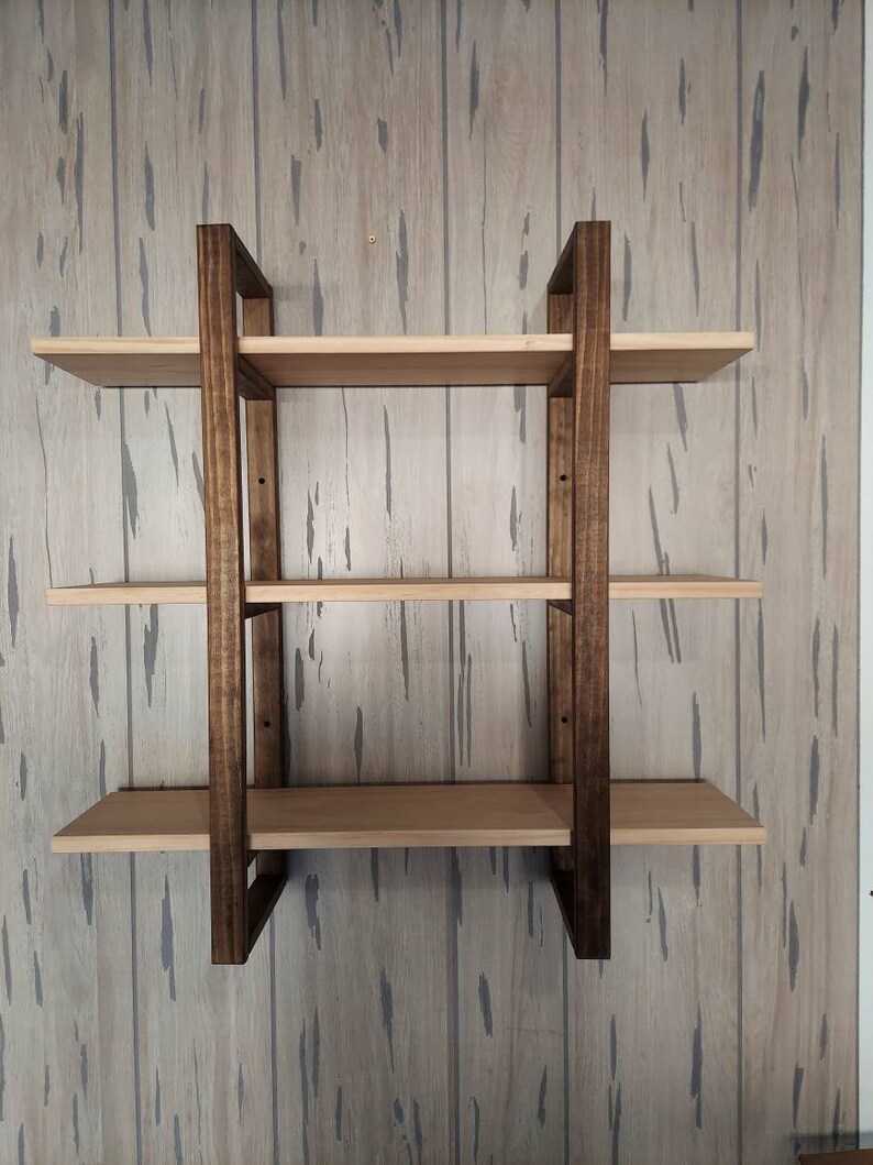 Floating Shelf Modern Two Tone Colored Shelf Solid Wood - Etsy