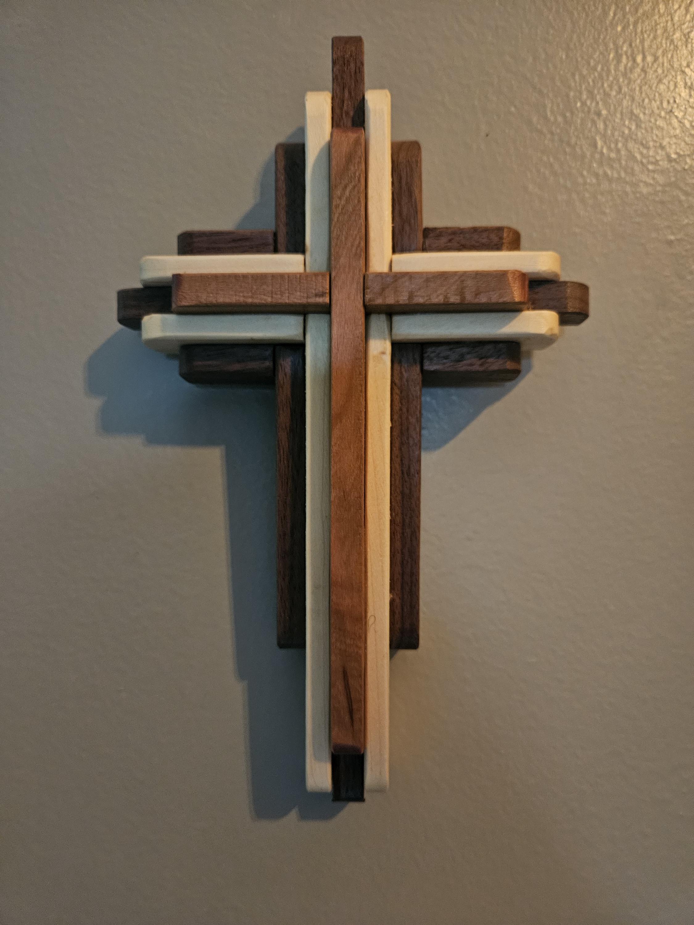 Wooden Cross, 9 Inch Walnut, Maple and Cherry Hard Wood. - Etsy