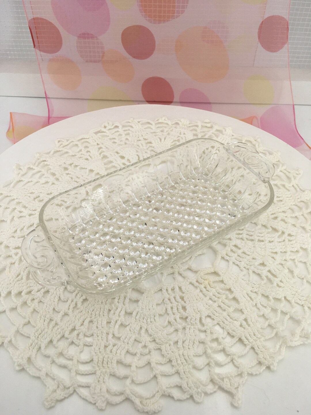 Anchor Hocking Clear Tab Handled Hobnail Glass Dish AHC197 - VINTAGE - Etsy