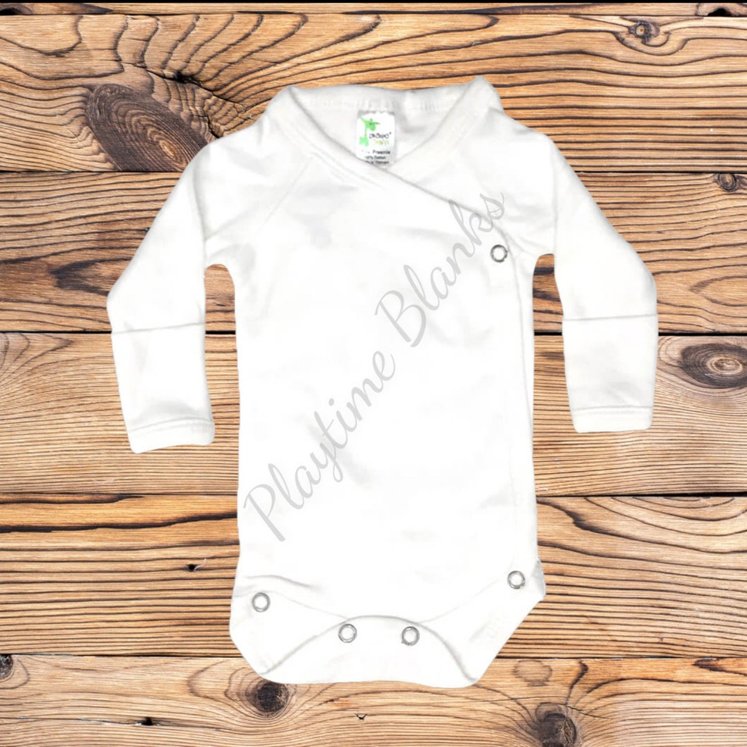 Sublimation Blanks- Infant- Kimono Long Sleeve Bodysuit- 65% Polyester ...