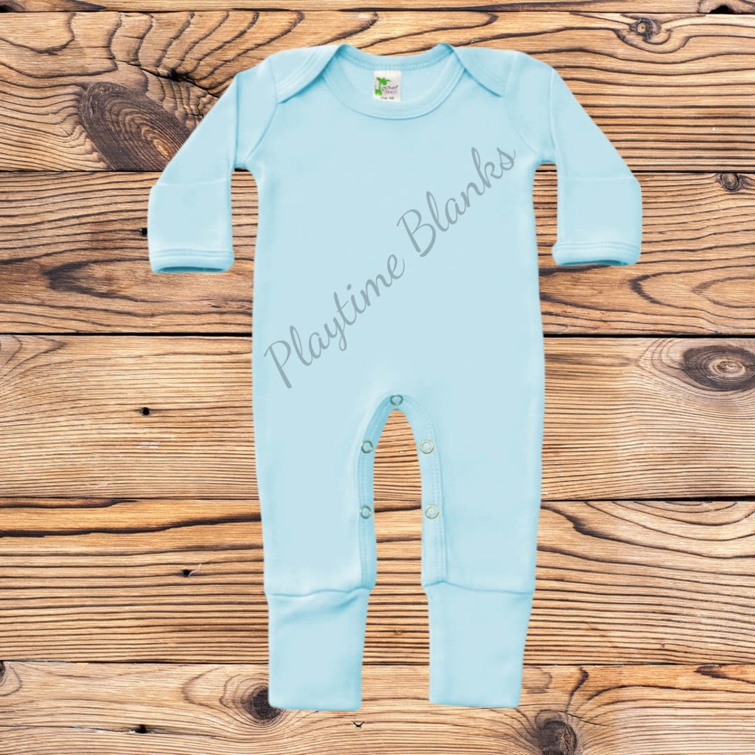 Sublimation Blanks- Infant- Blue Pajamas With Mittens and Footies-65% ...