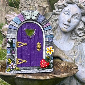 The Secret Garden Fairy Door (purple) / Fairy Door With Heart Mirror and Butterfly Keystone - Etsy