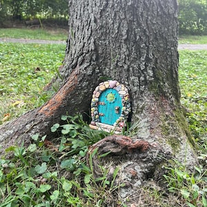 The Magical Blue Fairy Door: Hand-painted Resin With Heart Stone and ...