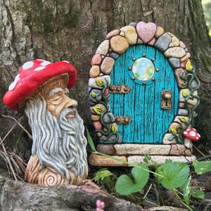 The Magical Blue Fairy Door: Hand-painted Resin With Heart Stone and ...