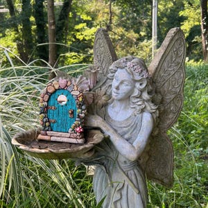 The Magical Blue Fairy Door: Hand-painted Resin With Heart Stone and ...