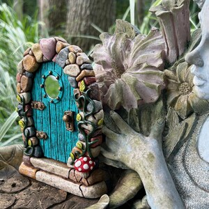 The Magical Blue Fairy Door: Hand-painted Resin With Heart Stone and ...
