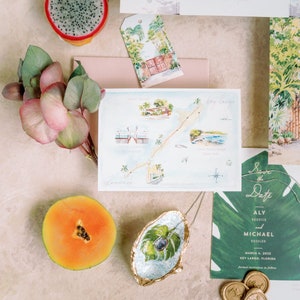 Tropical Wedding Invite, Watercolor Wedding Invite, Custom Wedding ...