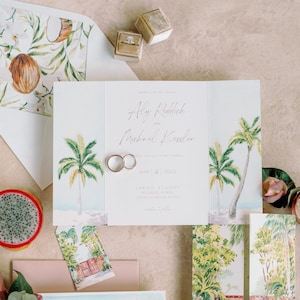 Tropical Wedding Invite, Watercolor Wedding Invite, Custom Wedding ...