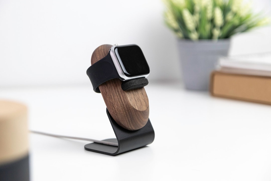 Desk Accessory - Apple Watch Charging Station, Wooden Apple Watch Stand ...