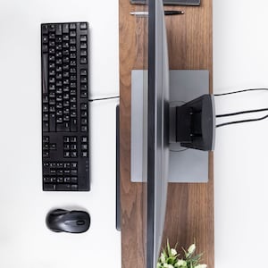 Medium and Large Dual Monitor Stand Made of Solid Wood in 2 Sizes, Desk ...