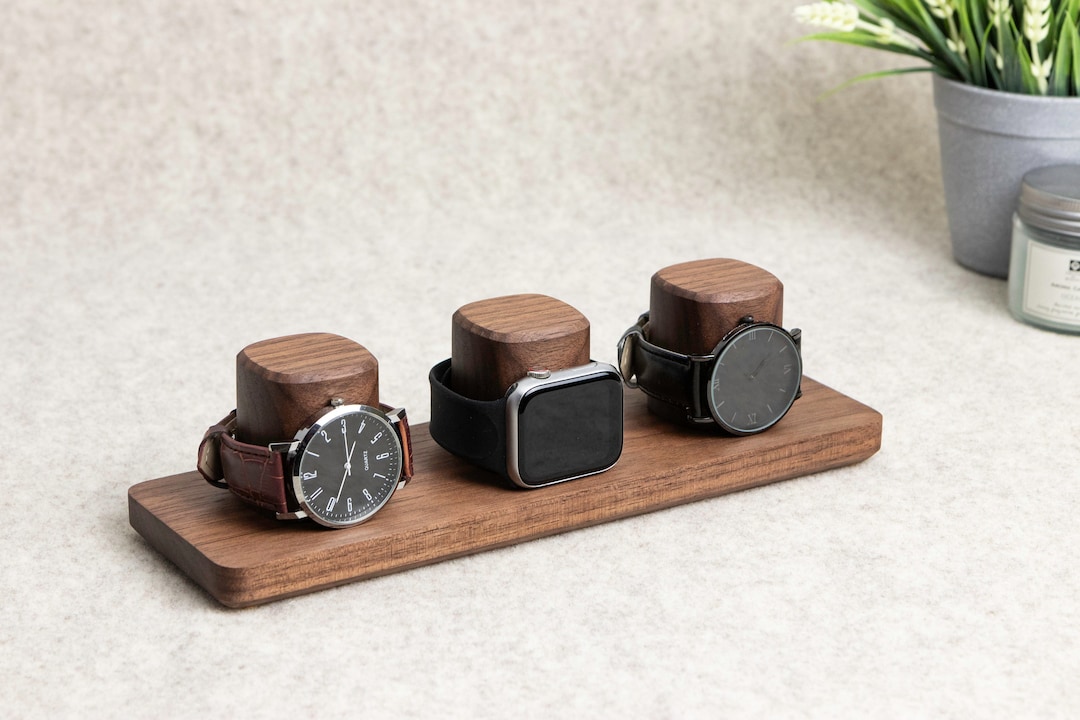 Solid Wood Watch Stand: Timepiece Display for 1-5 Watches - Etsy