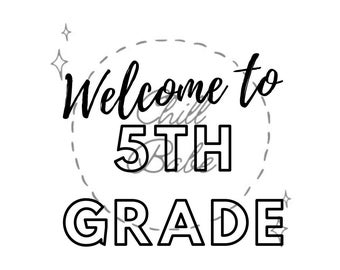 Welcome to 5th Grade Sticker, Back to School Printable Stickers, Open ...
