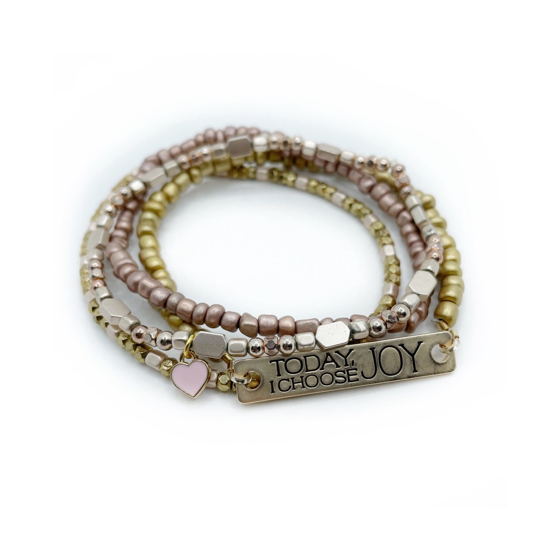 Today I Choose Joy Metallic Bracelet Set | Etsy
