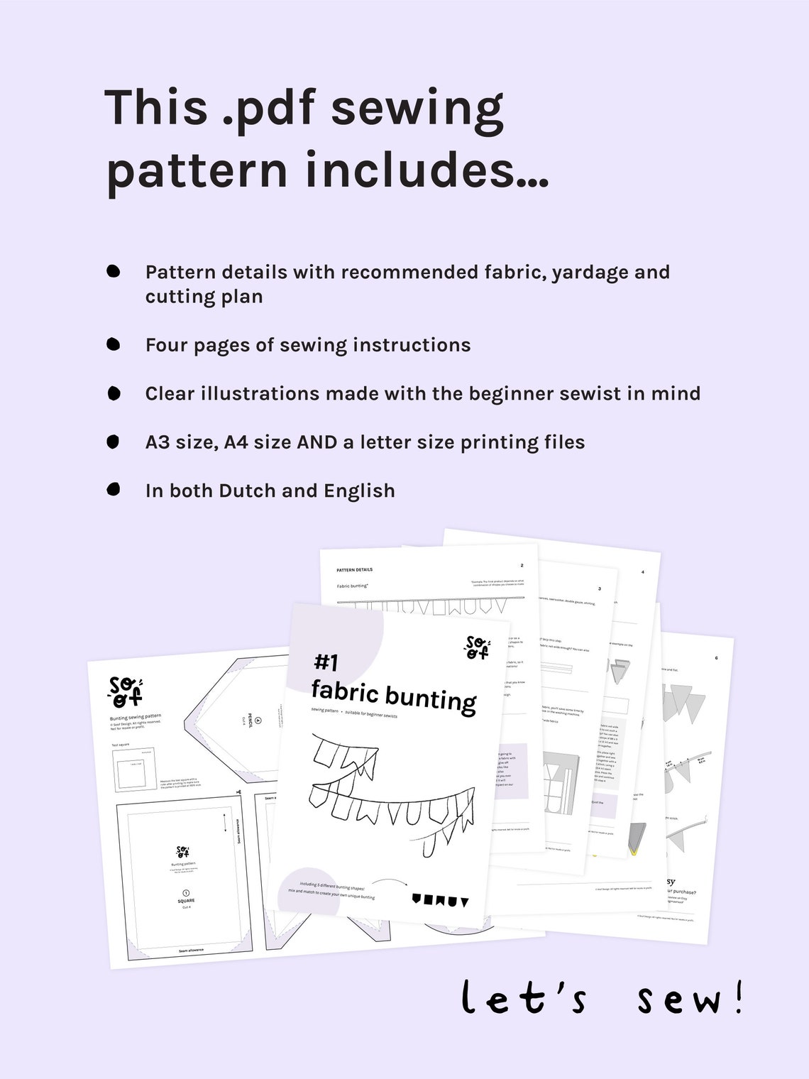 PDF Bunting Sewing Pattern Sew Your Own Bunting Beginner - Etsy