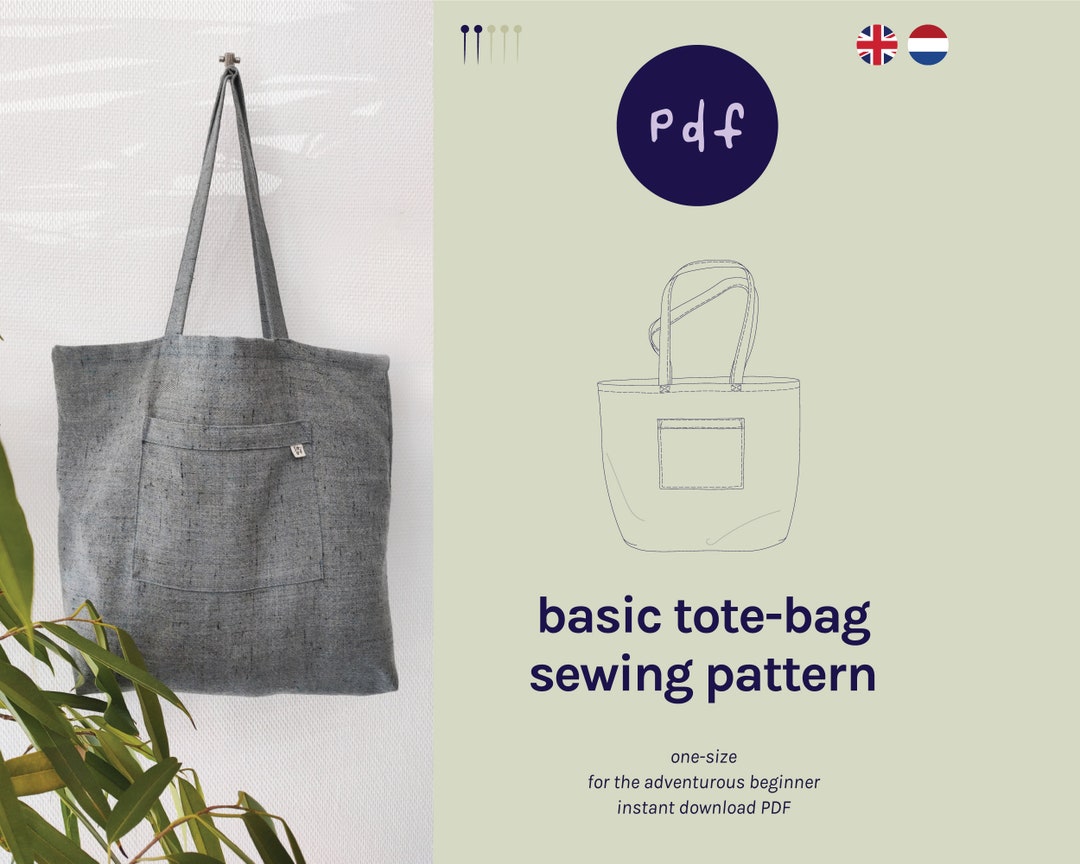 PDF Tote Bag Pattern | Sew Your Own Market Tote | Beginner Level ...