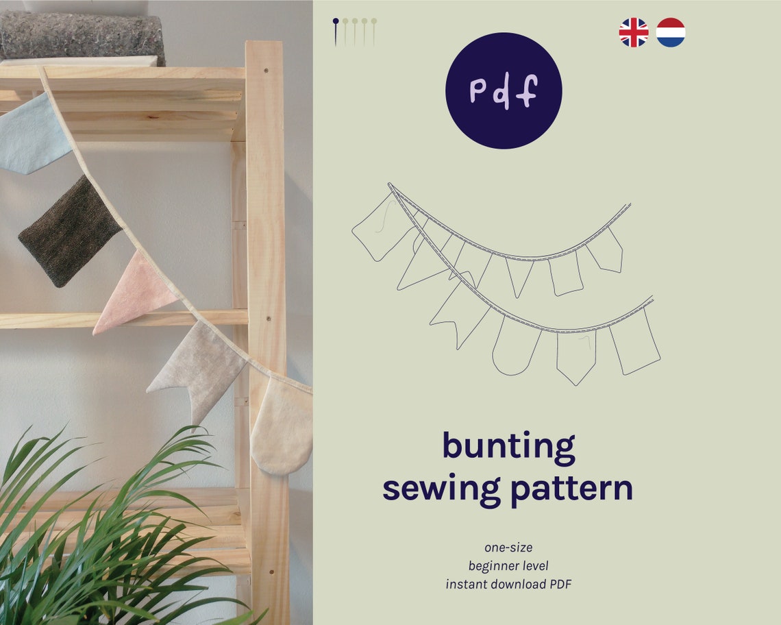 PDF Bunting Sewing Pattern Sew Your Own Bunting Beginner Level Instant ...
