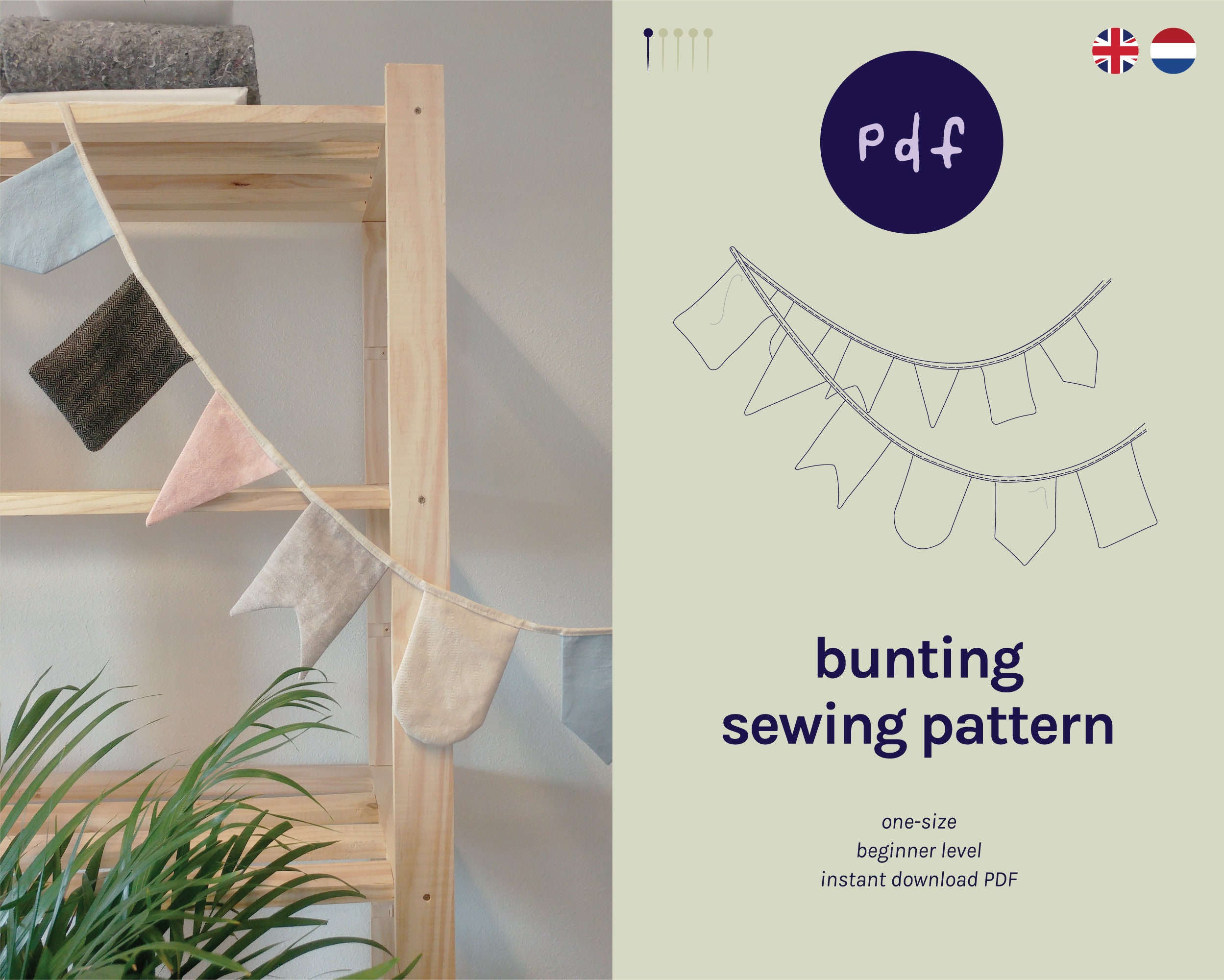 PDF Bunting Sewing Pattern Sew Your Own Bunting Beginner - Etsy Australia