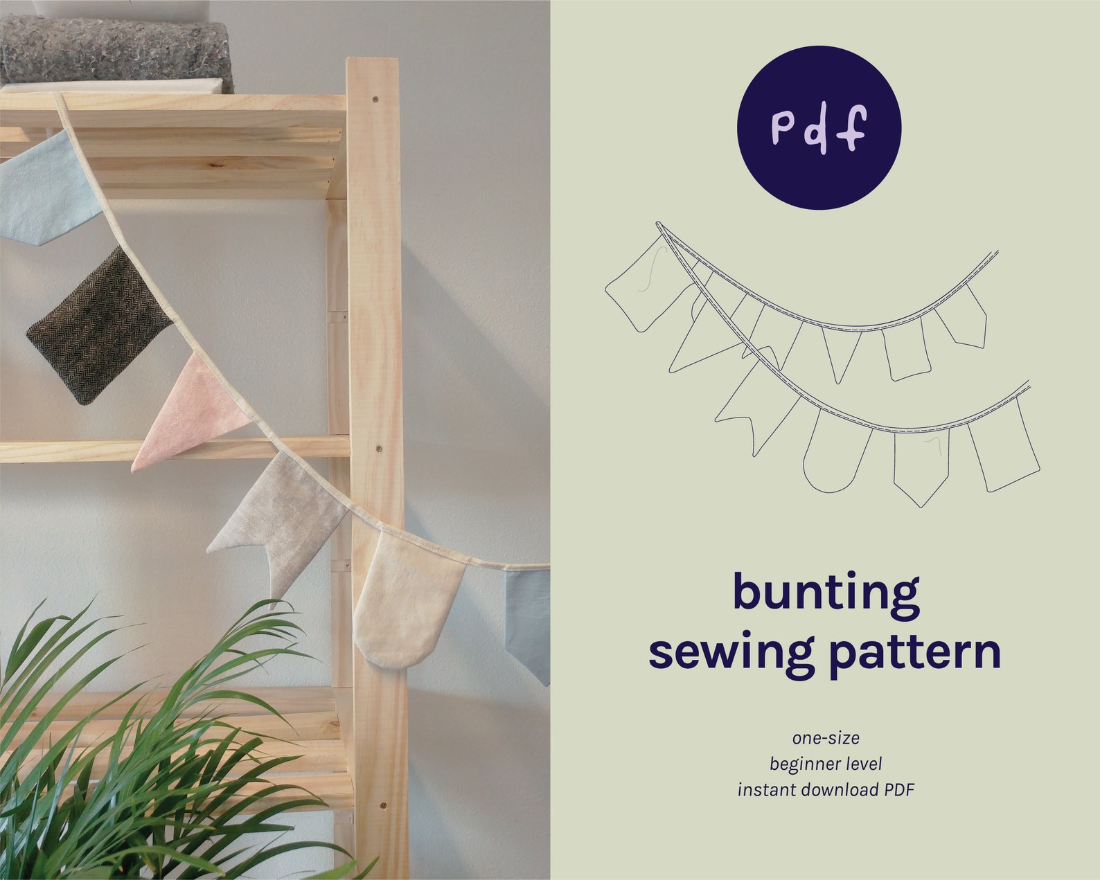 PDF Bunting Sewing Pattern Sew Your Own Bunting Beginner - Etsy