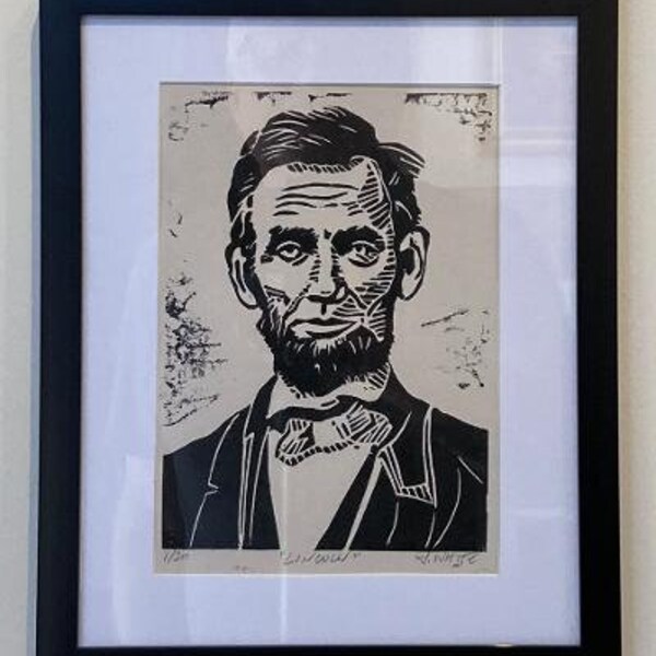 Linocut Portrait - Etsy