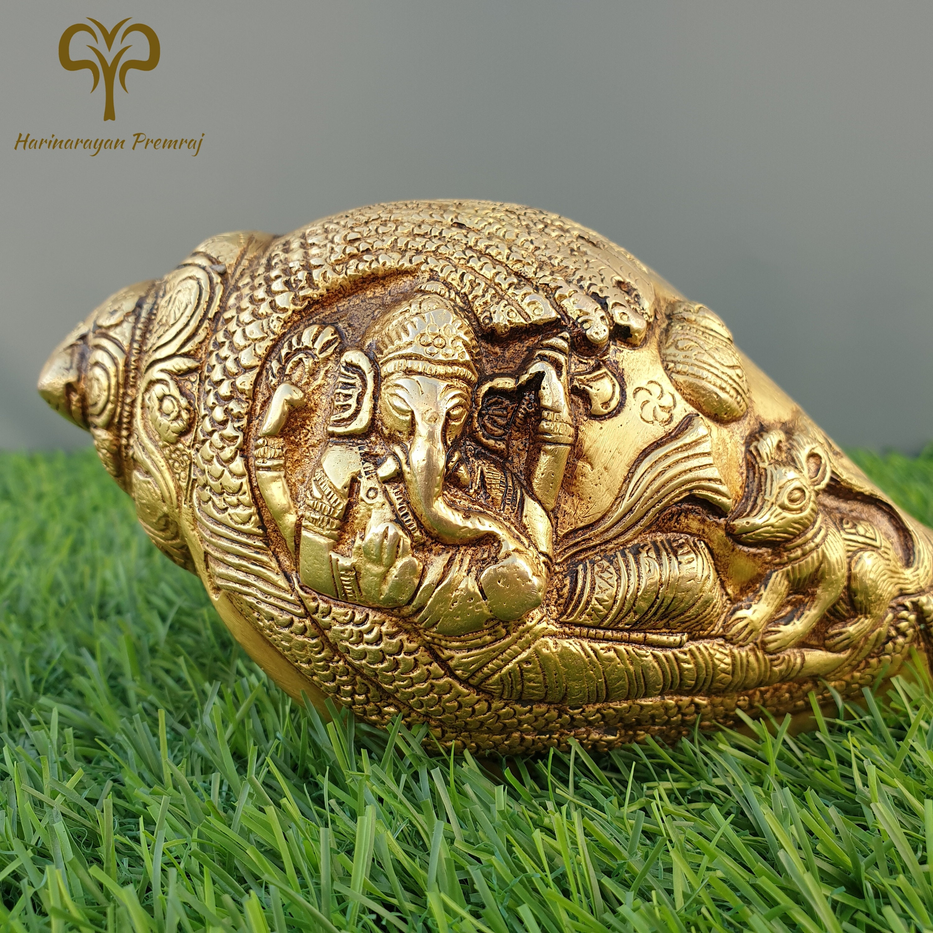 Brass Lord Ganesha Carving Conch Shell 18CM Brass Conch - Etsy