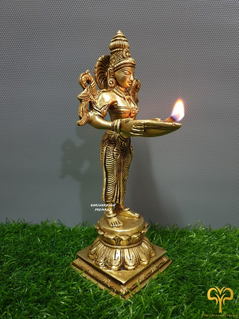 Brass Deep Laxmi, Deep Lakshmi, Oil Lamp Deep Lakshmi, 9" Inches, Deep ...