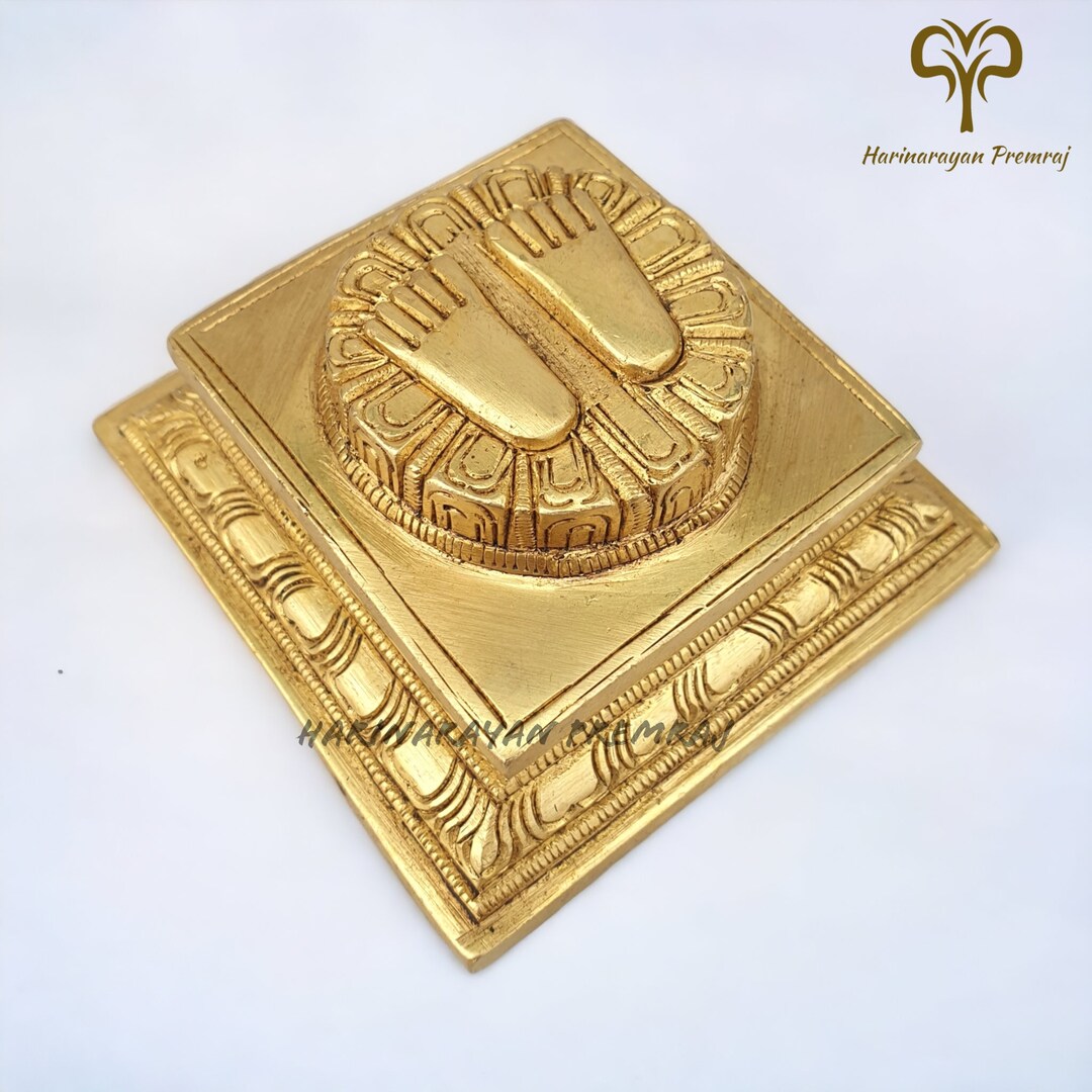 Brass Laxmi Charan Paduka, 8CM Brass Goddess Lakshmi Feet Charan, Laxmi ...