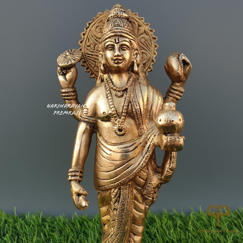 Dhanvantari Statue Brass 19CM Big Lord Dhanwantri God of - Etsy Australia