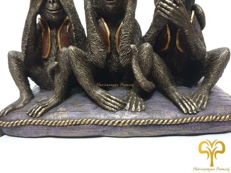 Three3 Wise Monkeys 3.1 Inch Bonded Bronze Monkey | Etsy