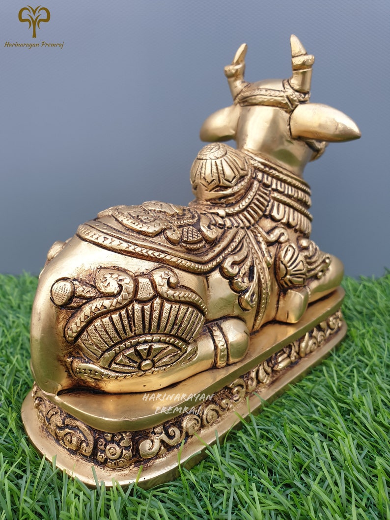 Brass Nandi Statue Nandi Cow Statue 7.5 Inch | Etsy