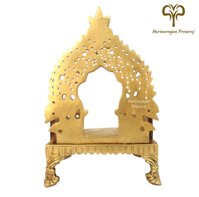 Brass Throne Seat Singhasan, 21CM Pooja Chowki in Brass, Choki for ...