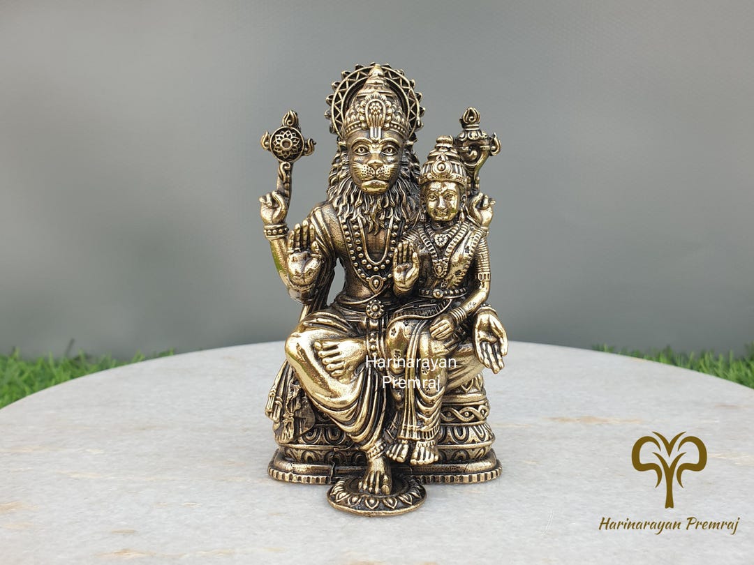 Brass Narsimha Statue Fine, 10CM Narsingh Hindu God, Narshima, Vishnu ...