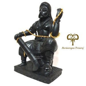 Lord Karuppanna Swamy in Karungali Ebony Wood, 23CM Karuppu Sami, South ...
