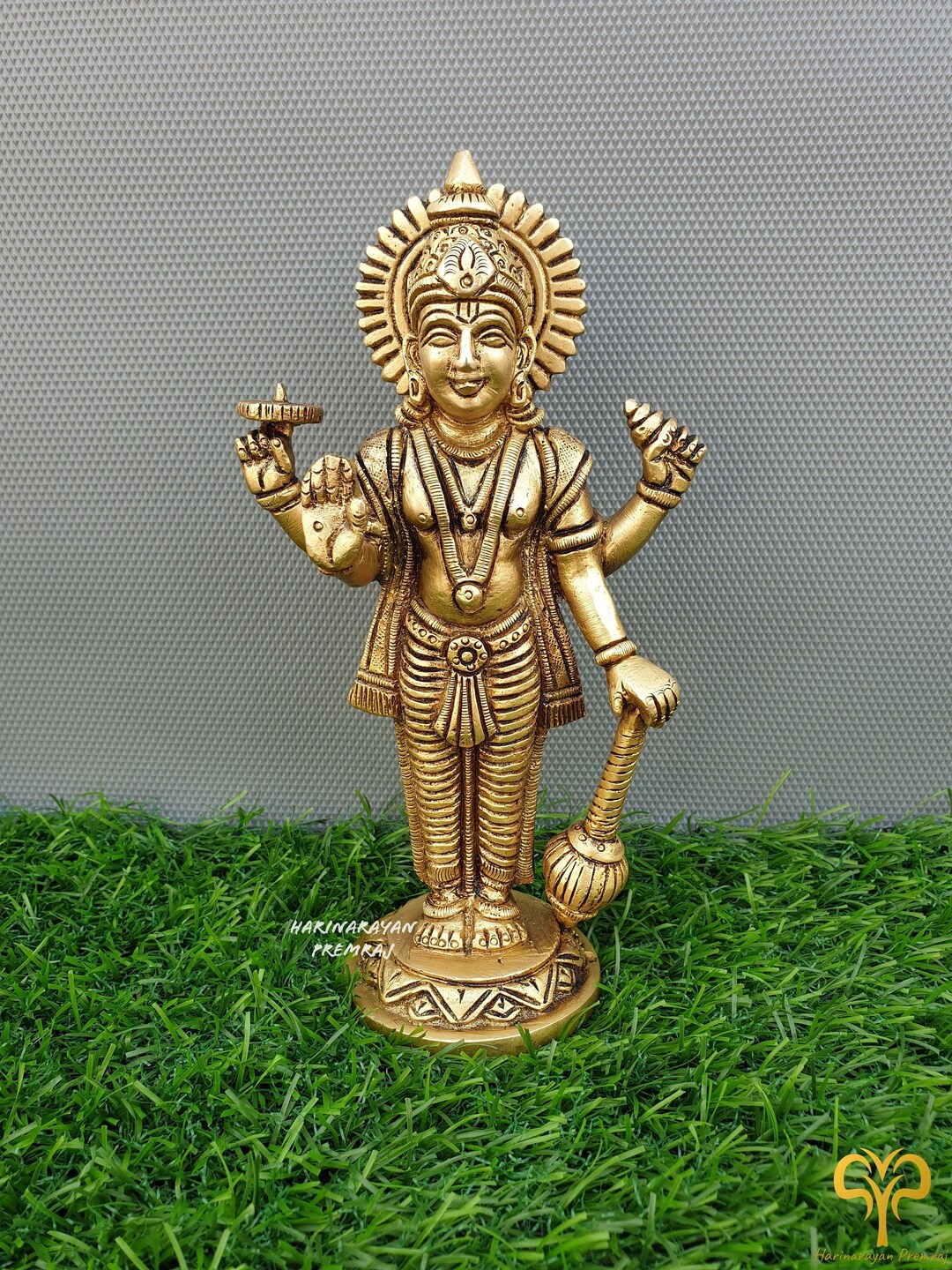 Brass Vishnu Statue, Lord Vishnu Idol, 7" Inch, Standing Vishnu, God of ...