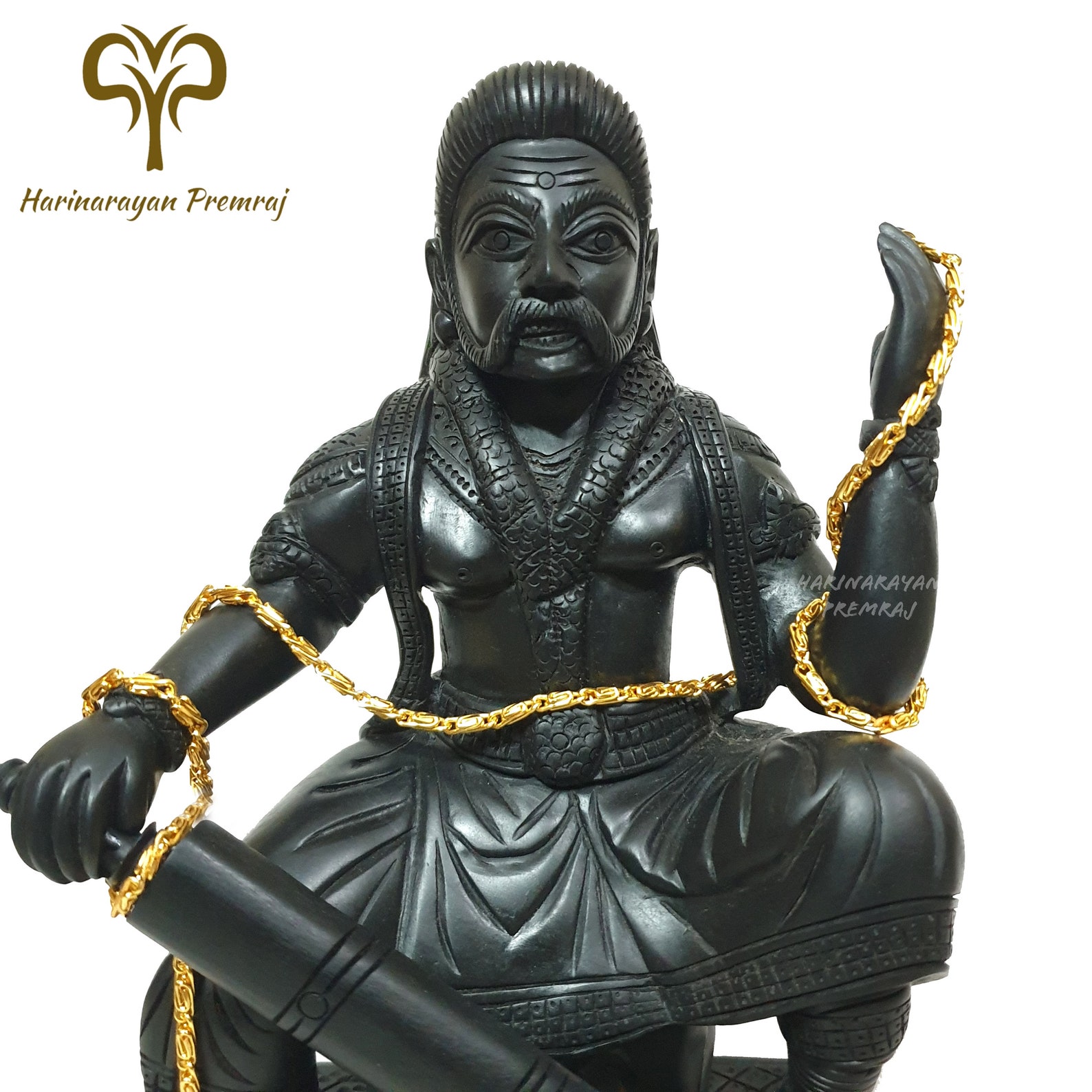 Lord Karuppanna Swamy in Karungali Ebony Wood, 23CM Karuppu Sami, South ...