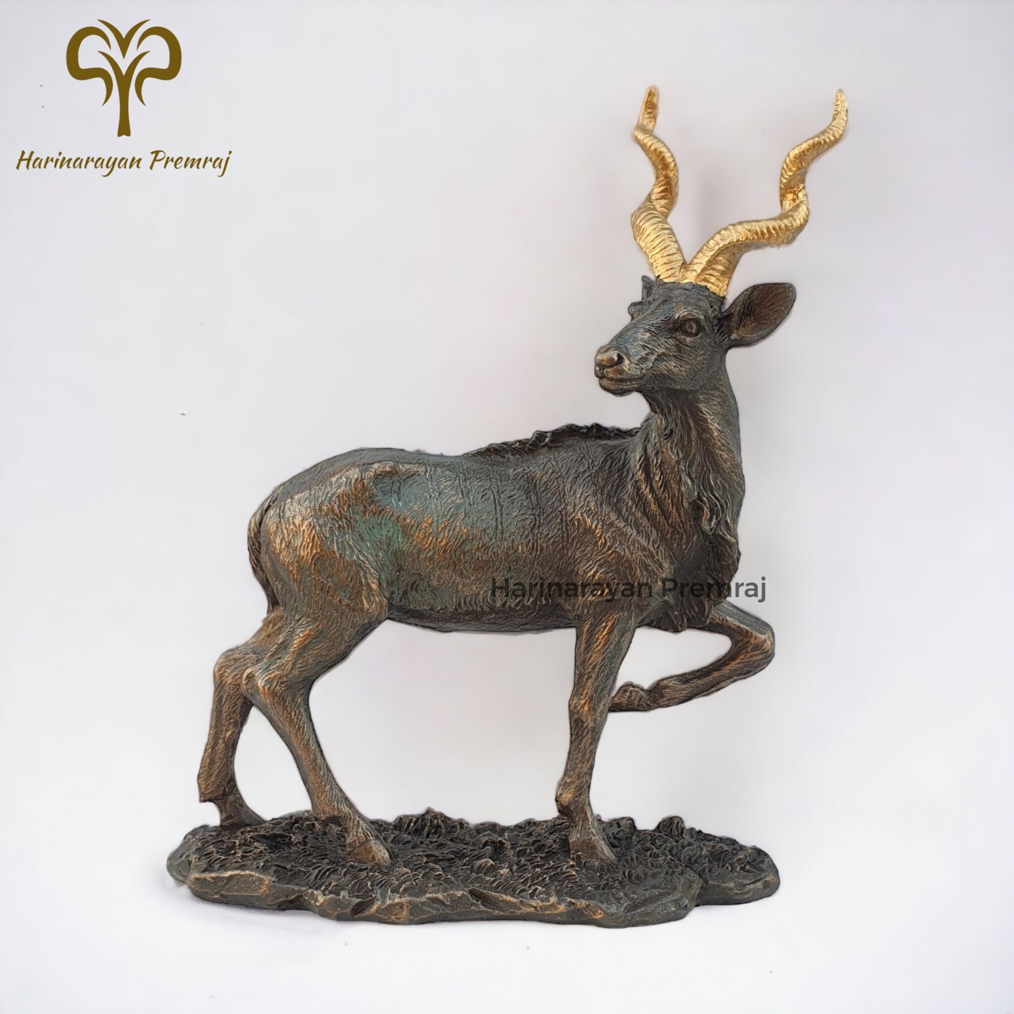 Golden-horned Deer Statue 12CM Bonded Bronze Ceryneian Hind - Etsy