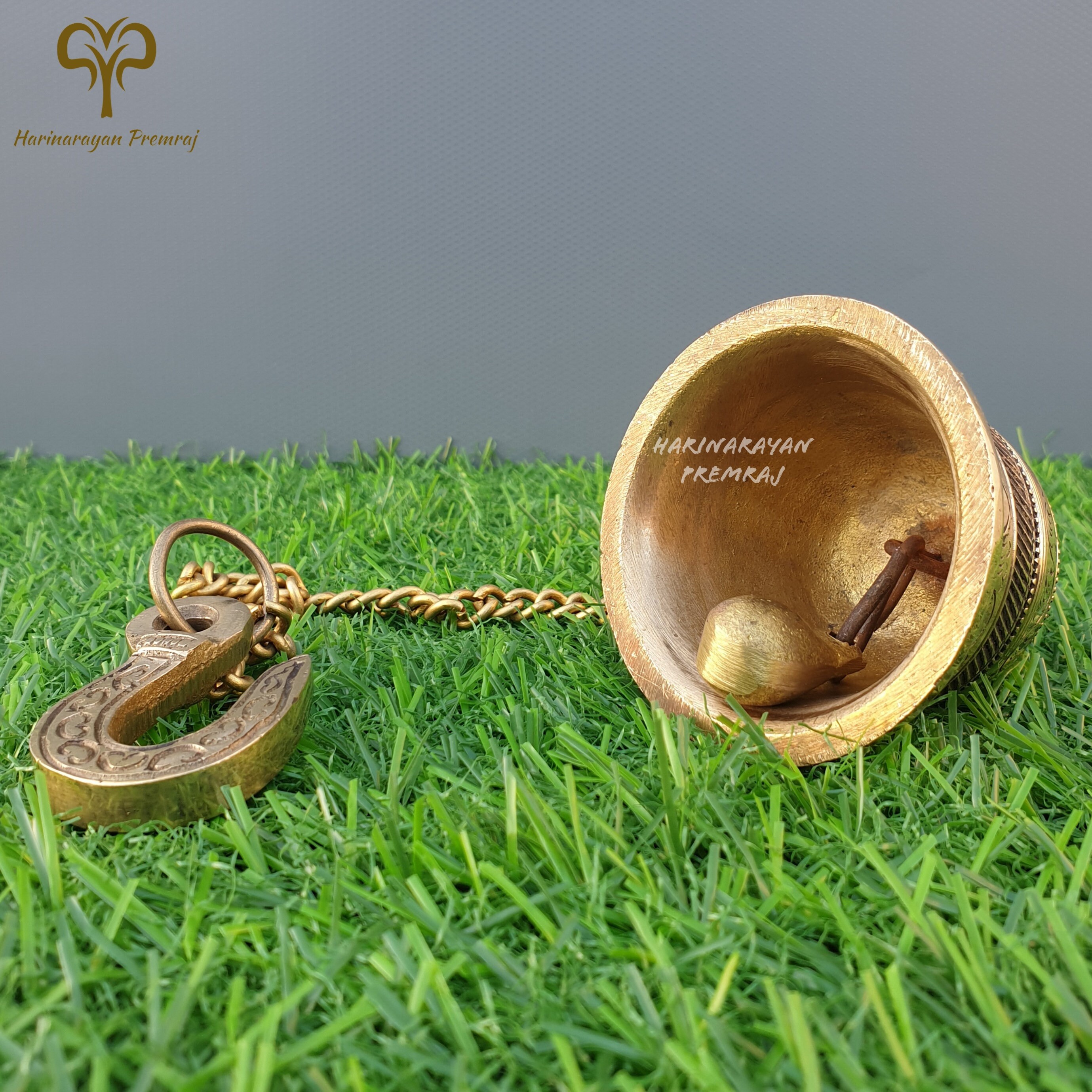 Brass Hanging Bell, 45CM Long Chain for Home Temple, Door, Hallway ...