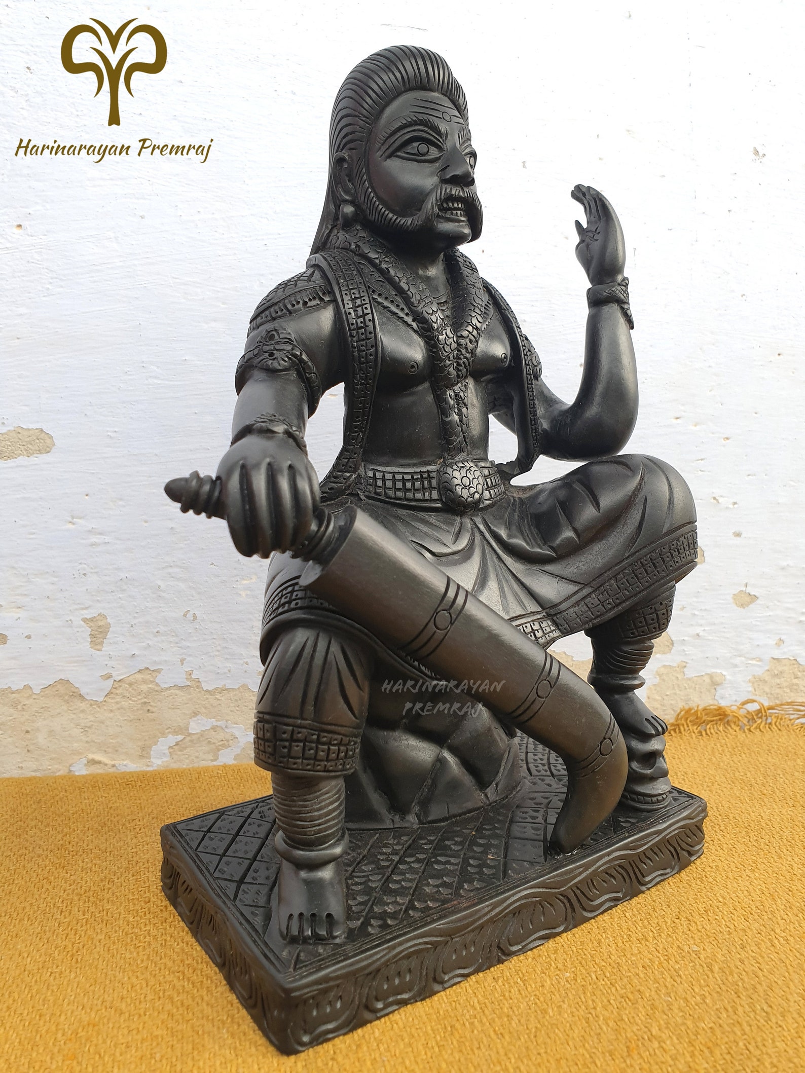 Lord Karuppanna Swamy in Karungali Ebony Wood, 23CM Karuppu Sami, South ...