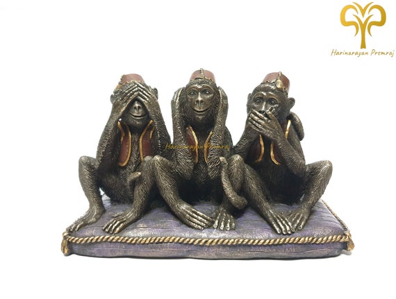 Three3 Wise Monkeys 3.1 Inch Bonded Bronze Monkey | Etsy