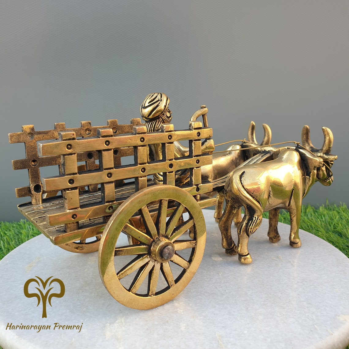 Brass Bull Cart Showpiece 23CM Vintage Indian Village Bullock - Etsy
