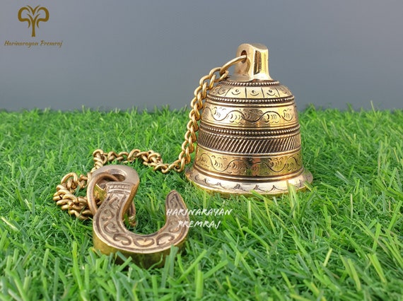 Brass Hanging Bell 45CM Long Chain for Home Temple Door - Etsy