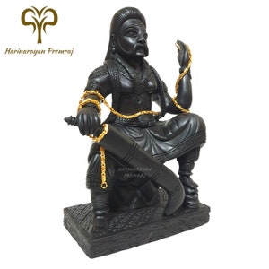 Lord Karuppanna Swamy in Karungali Ebony Wood, 23CM Karuppu Sami, South ...