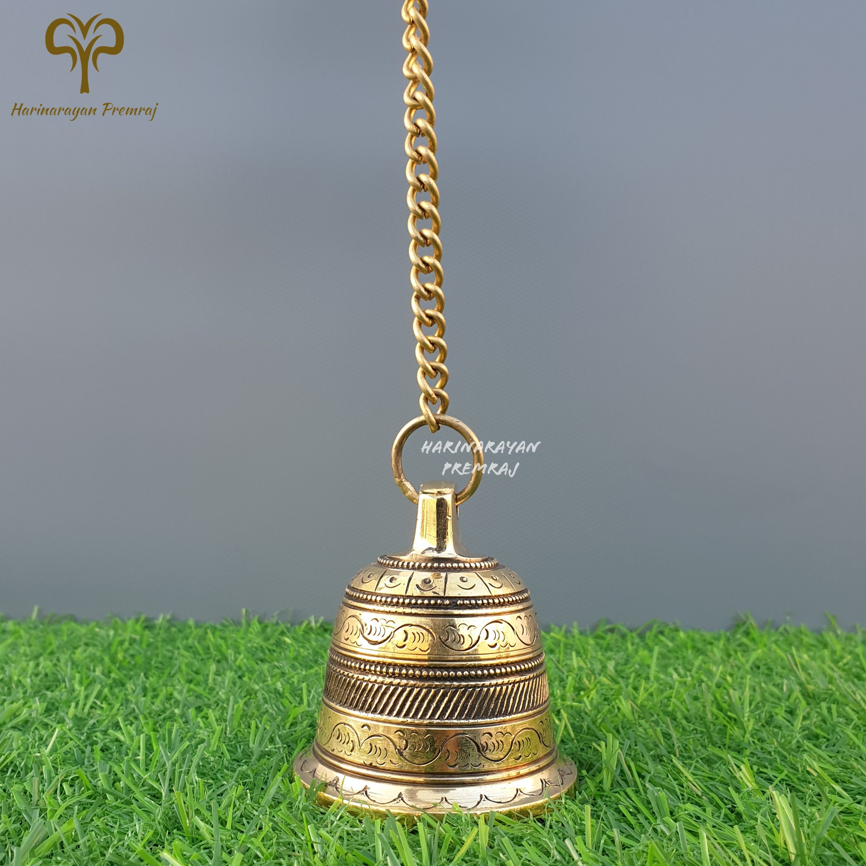 Brass Hanging Bell, 45CM Long Chain for Home Temple, Door, Hallway ...