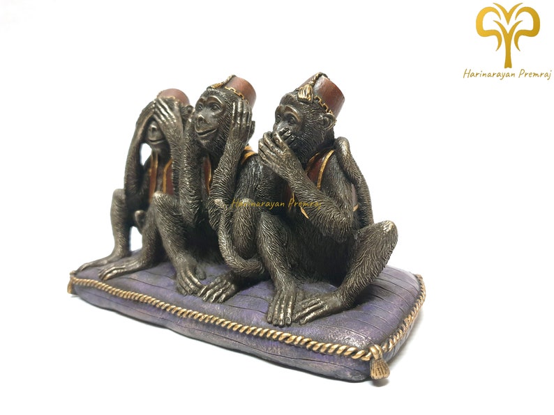 Three3 Wise Monkeys 3.1 Inch Bonded Bronze Monkey | Etsy