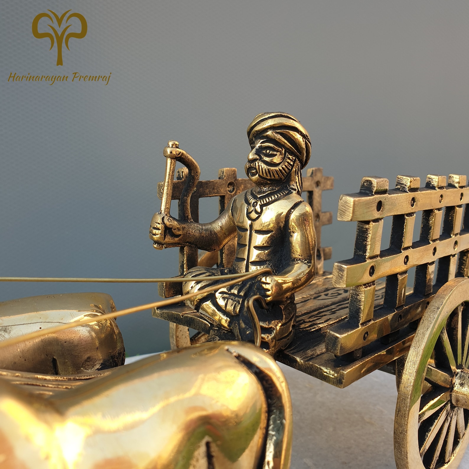 Brass Bull Cart Showpiece 23CM Vintage Indian Village Bullock - Etsy